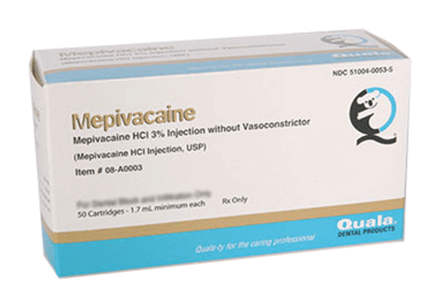 Mepivacaine HCI Injection 3% Without Vasoconstrictor (Rx), 50/bx