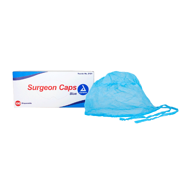 Surgeon Cap O.R. 10" x 6.7" Blue 100/Box (Dynarex)