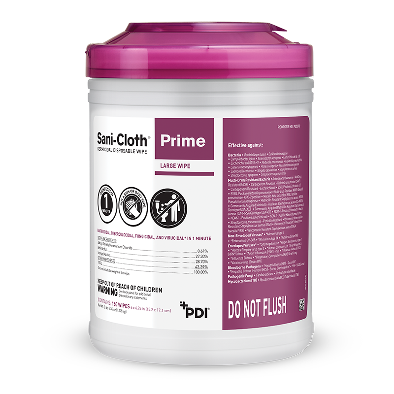 Sani-Cloth Prime Germicidal Disinfectant Disposable Wipes (PDI)