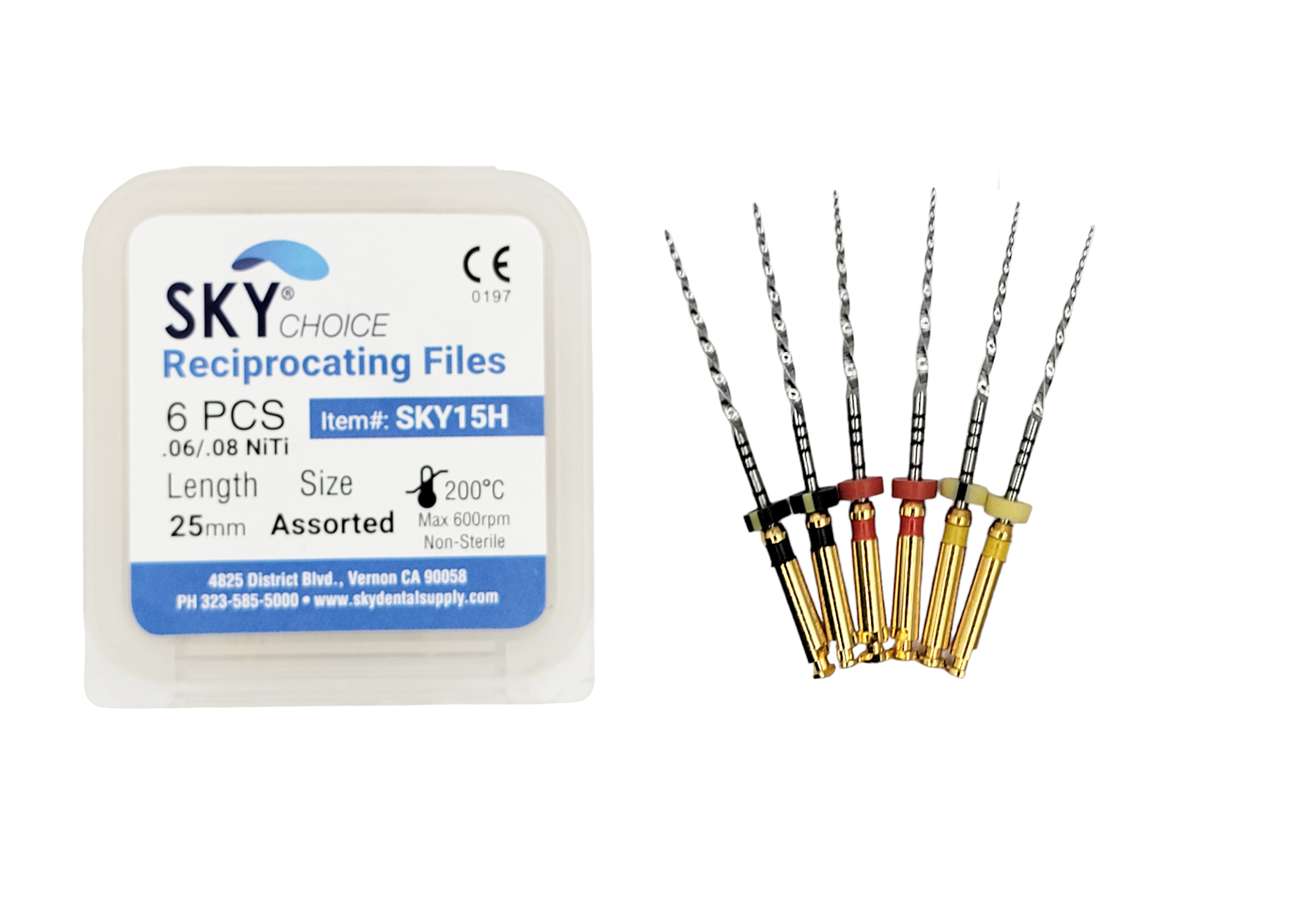 Reciprocating Files Niti 25mm Pack of 6 (Sky Choice)