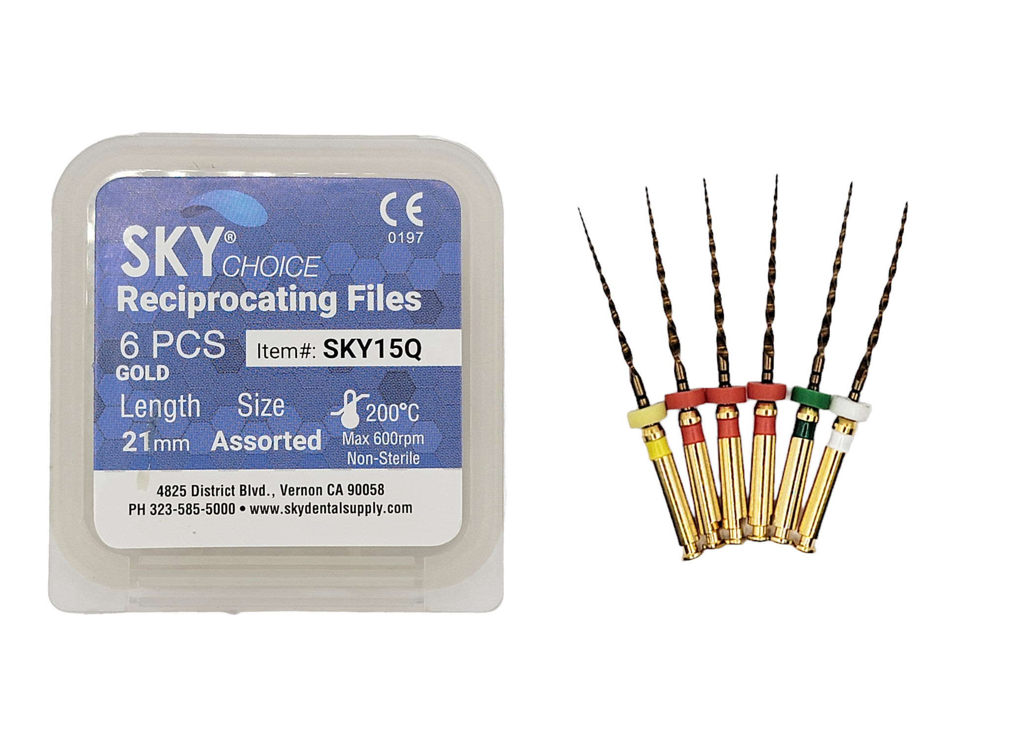 Reciprocating Files GOLD 25mm 6/Pkg (Sky Choice)