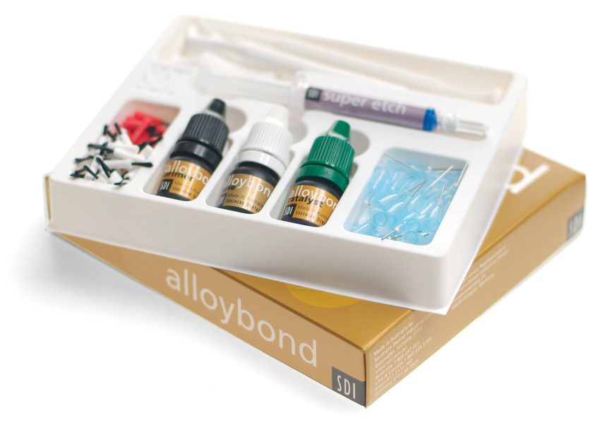 Alloybond is a high strength, fluoride releasing, amalgam bond