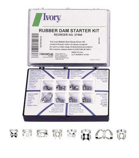 Rubber Dam Ivory 8-Clamp Starter Kit
