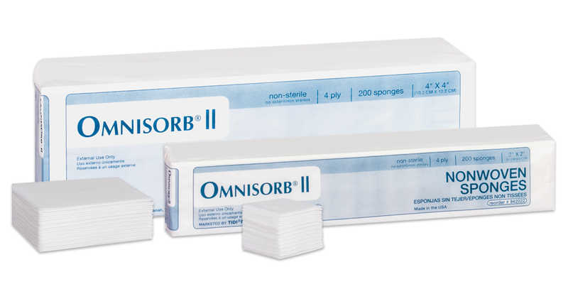 Omnisorb II Sponge, 2" x 2", 5000/Case